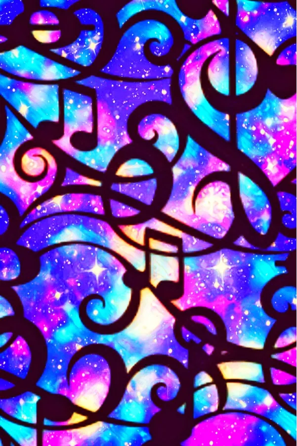 Purple Sparkly Music Notes
