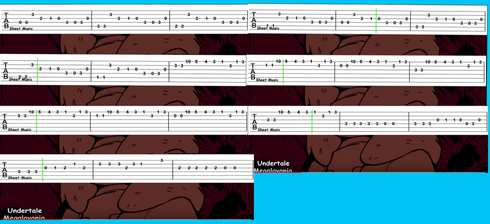 Undertale Megalovania Guitar Tab Tutorial Youtube Music Sheet: Rick And ...
