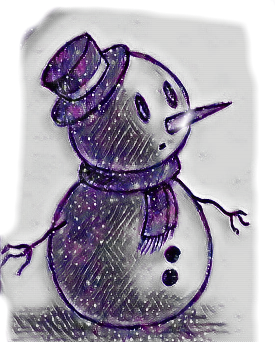 Realistic Snowman Drawing