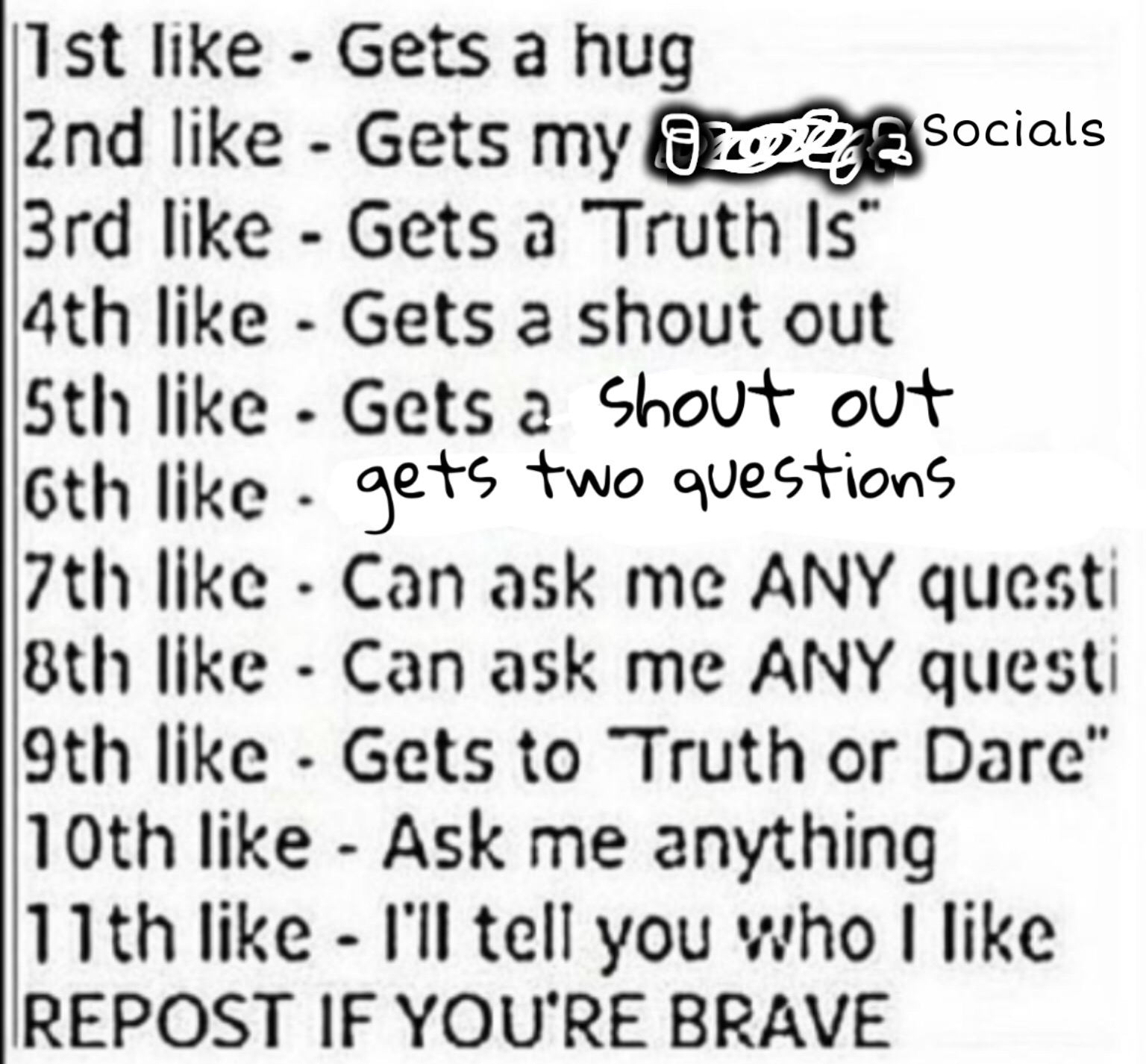 Repost If You Are Brave Questions